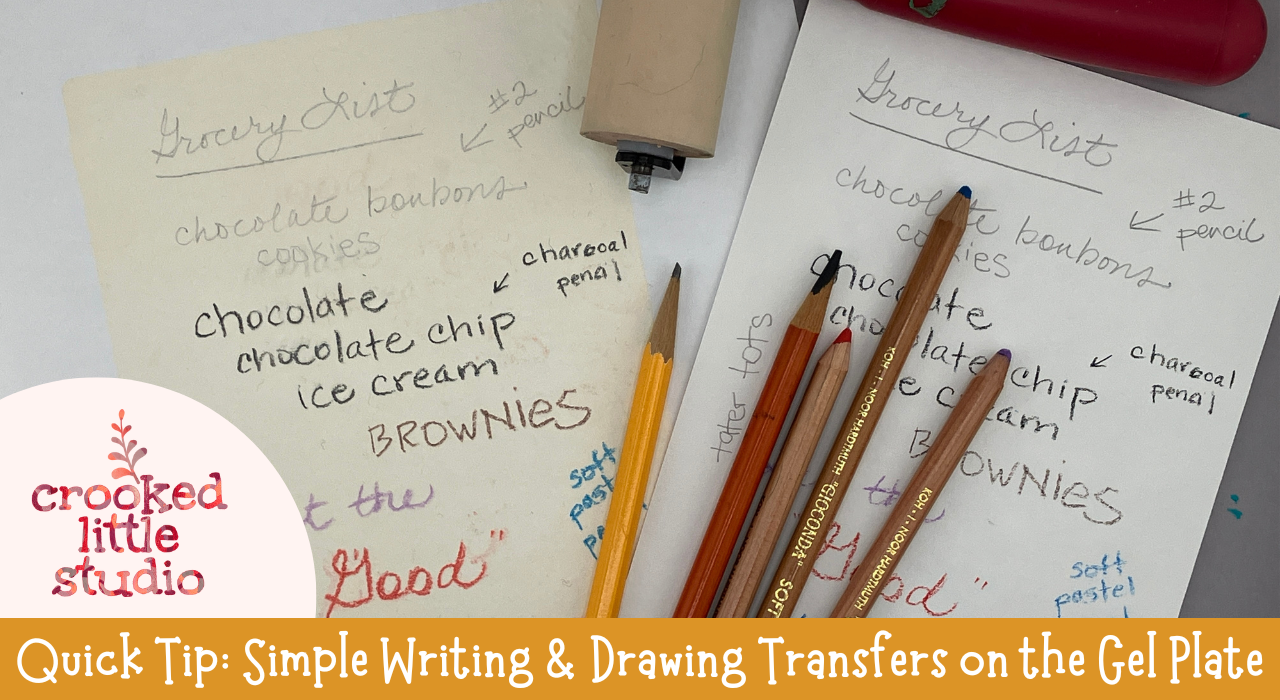 Simple Handwriting & Drawing Transfers on the Gel Plate | Crooked ...